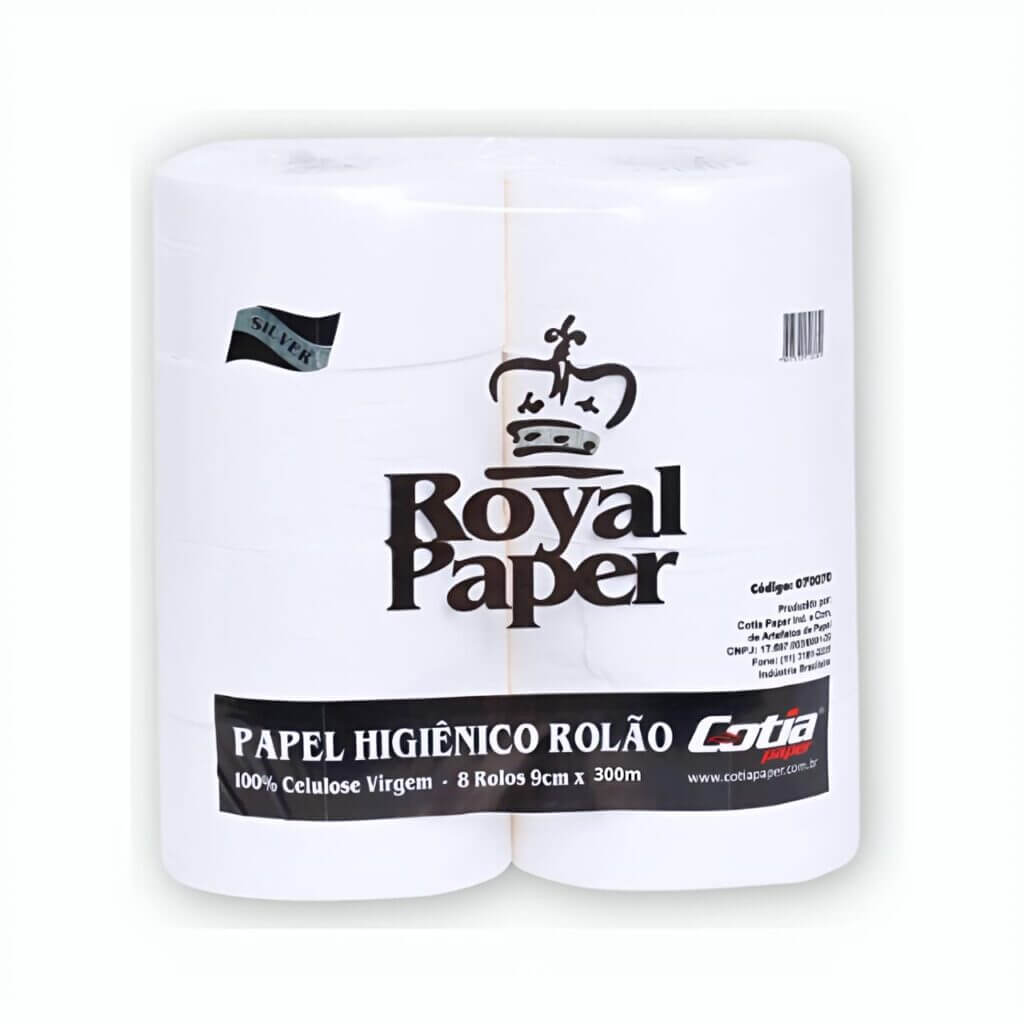 PAPEL HIGIÊNICO ROLÃO FOLHA SIMPLES – ROYAL PAPER FD C/ 8 ROLOS. - Casa ...